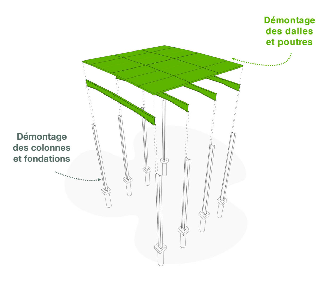 Solution de parking silo économique, modulaire, réversible et démontable